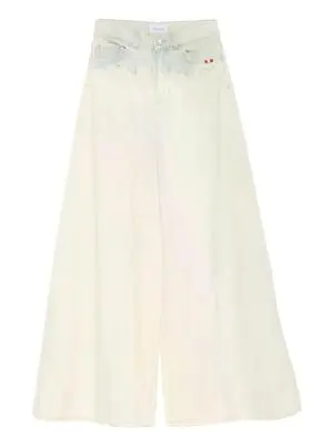 AMISH SUPPLIES Carly Bleached Wide-leg Jeans - Neutrals