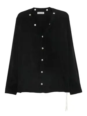 STATE OF ORDER Button-up Collarless Jacket - Black