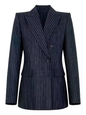 Pinko Pinstripe Double-breasted Blazer - Blue
