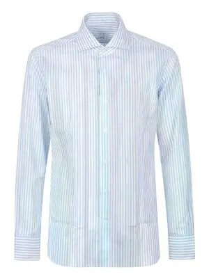 ORIAN Stripe-pattern Shirt - Blue