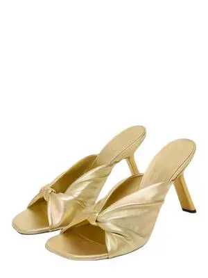 Loewe Pebble Embellished Leather Stiletto Sandals - Gold