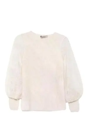 D.EXTERIOR D.Exterior Sequin Embellished Puff-Sleeve Sweater