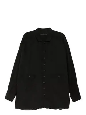KLASICA Button-up Patch-pocket Shirt - Black