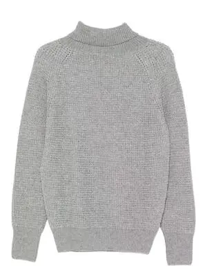 D.exterior Waffle Knit Roll-neck Sweater - Grey