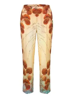F.R.S FOR RESTLESS SLEEPERS Graphic-print Silk-satin Trousers - Neutrals