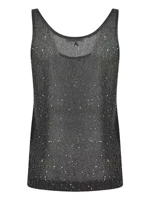 Patrizia Pepe Sequin Embellished Sleeveless Top - Black