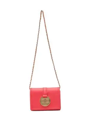 Elisabetta Franchi Logo Plaque Chain-link Shoulder Bag - Pink