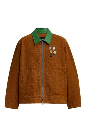 COACH X Brain Dead Zip Front Blouson Jacket With Removable Pins - Brown