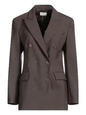 P.a.r.o.s.h P.A.R.O.S.H. Chocolate Brown Virgin Wool And Elastane Double-Breasted Blazer Brown