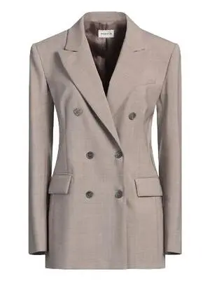 P.a.r.o.s.h P.A.R.O.S.H. Chocolate Brown Virgin Wool And Elastane Double-Breasted Blazer Grey