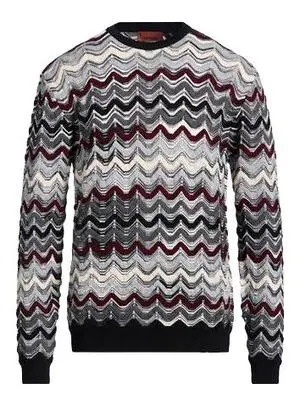 Missoni Sweater Wool Multicolor Crewneck Long Sleeve - Grey