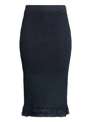 Peserico Midi Skirt In Linen And Cotton - Blue