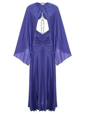 MAISON SEL Maison Sel Maxi Dress With Gathered Waist And Pleated Skirt