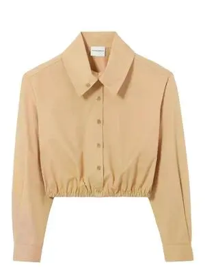 Claudie Pierlot Cropped High Neck Shirt - Neutrals