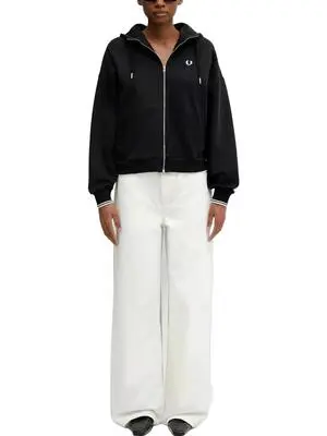 Fred Perry Embroidered Zip-up Hoodie - Black