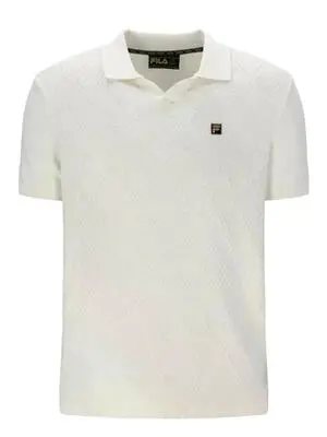 FILA Diamond-knit Polo-collar T-shirt - White
