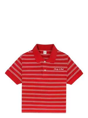 SPORTY & RICH Embroidered Logo Polo Top - Red