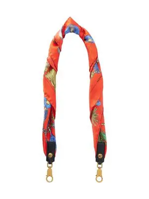 Versace Medusa Embellished Silk-twill Bag Strap - Red