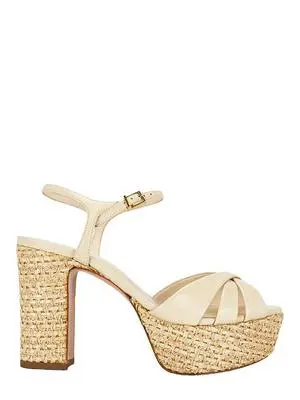 Schutz Keefa Raffia Platform Sandal - Egg Shell