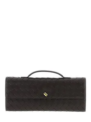 Bottega Veneta Bottega Veneta Andiamo Clutch With Intrecciato Weave Marrone