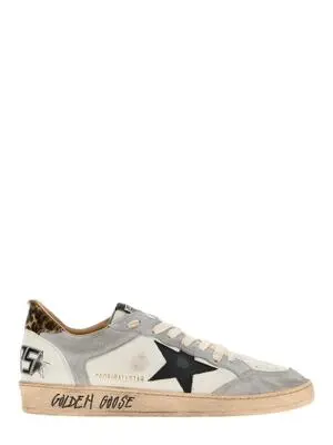 GOLDEN GOOSE Ball Star Two-tone Leather And Suede Sneakers - White