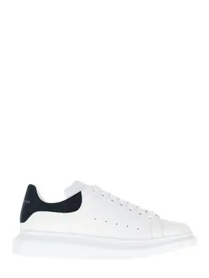 Alexander McQueen Leather Sneakers With Suede Heel Detail - White