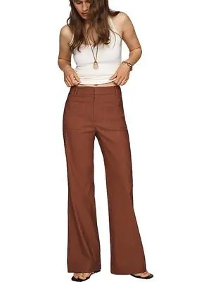 Maeve Jude Wide-leg Trousers In Magic Fabric - Russet