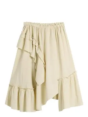 You Must Create Draped Midi Skirt With Asymmetric Frills - Shell
