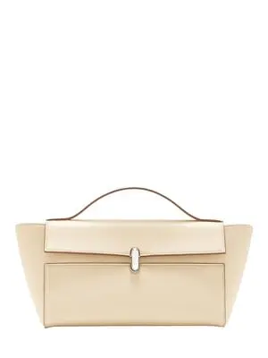 Savette The Trapeze Leather Pochette - Neutral