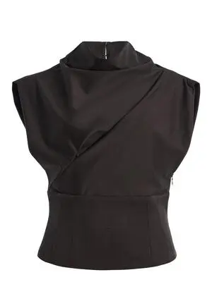 SEV Corseted Wool Top - Brown