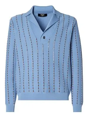 Fendi Light Cotton Knit Jumper - Blue