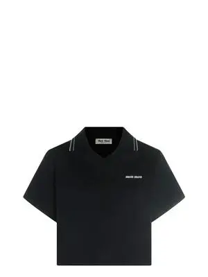 Miu Miu Cropped Polo Shirt - Blue
