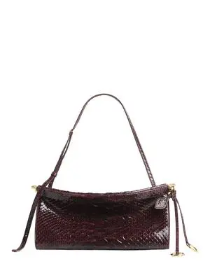 Alaïa Medium Snakeskin Le Click East West Shoulder Bag - Brown