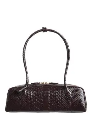 Alaïa Le Teckel Shoulder Bag In Snakeskin - Brown