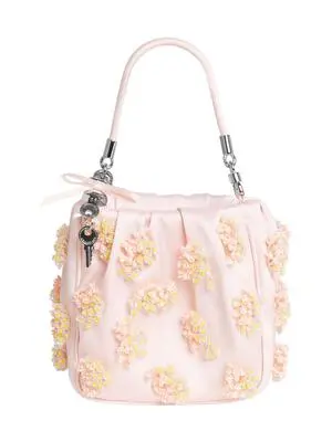 SELF-PORTRAIT Embellished Satin Top-handle Bag - Pink