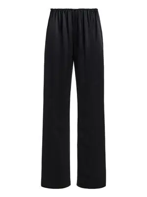 Brandon Maxwell Cress Cropped Silk Pants - Black