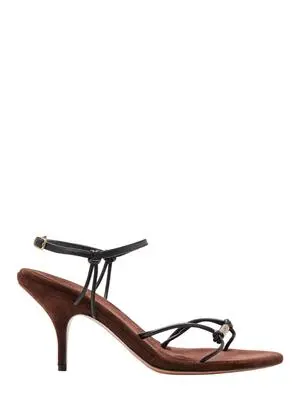 Chloé Matilda Knotted Leather & Suede Sandals - Black