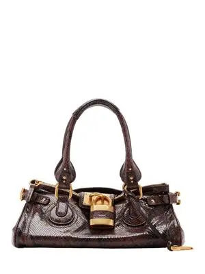 Chloé Paddington Python-embossed Leather Shoulder Bag - Brown