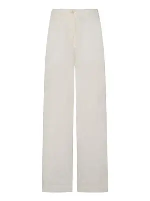 THE ROW Wide-leg Fadry Pants - White