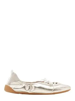 Chloé Kick Leather Ballet Sneakers - Metallic