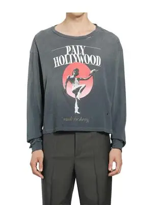 PALY HOLLYWOOD Crew Neck Long-sleeved T-shirt - Gray