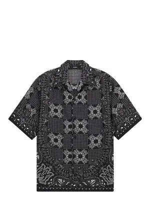 Amiri Bandana Print Camp Collar Shirt - Black
