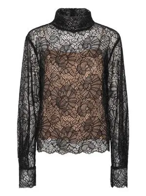 ROTATE BY BIRGER CHRISTENSEN ROTATE Lace High Collar Midi Dress