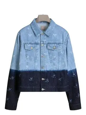 Dior Denim Trucker Jacket With Graphic Print - Blue
