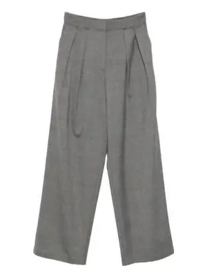 THE FRANKIE SHOP Pleated Straight Trousers - Grey