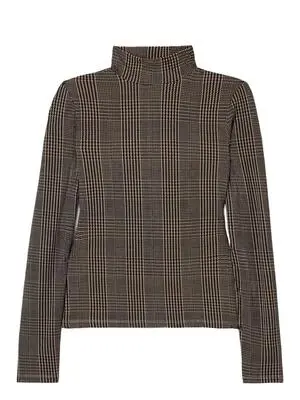 Veronica Beard Nate Prince Of Wales Check Long Sleeve Top - Black