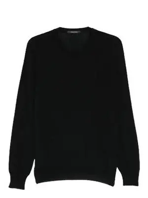 Tagliatore Crew Neck Long Sleeve Knitwear - Black
