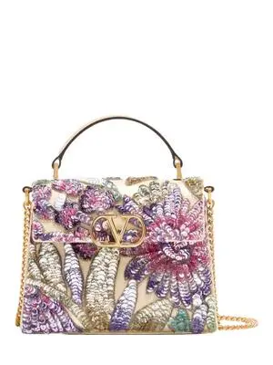 Valentino Garavani Vsling Mini Embroidered Handbag With Floral Sequins - Multicolor