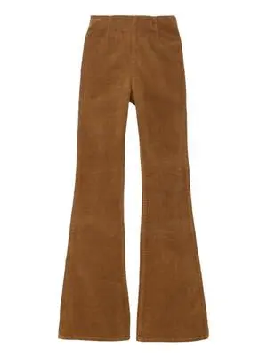 Veronica Beard Beverly Stretch-cotton Corduroy Flared Pants - Brown