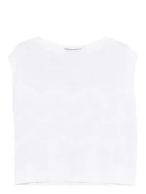 D.exterior Sleeveless Chevron Tank Top - White